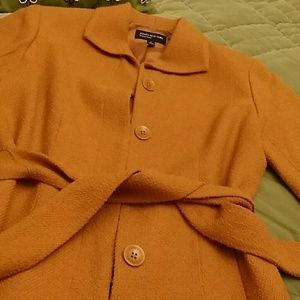 Jones New York | Jackets & Coats | Gold Wool Tie Jacket Fully Lined ...